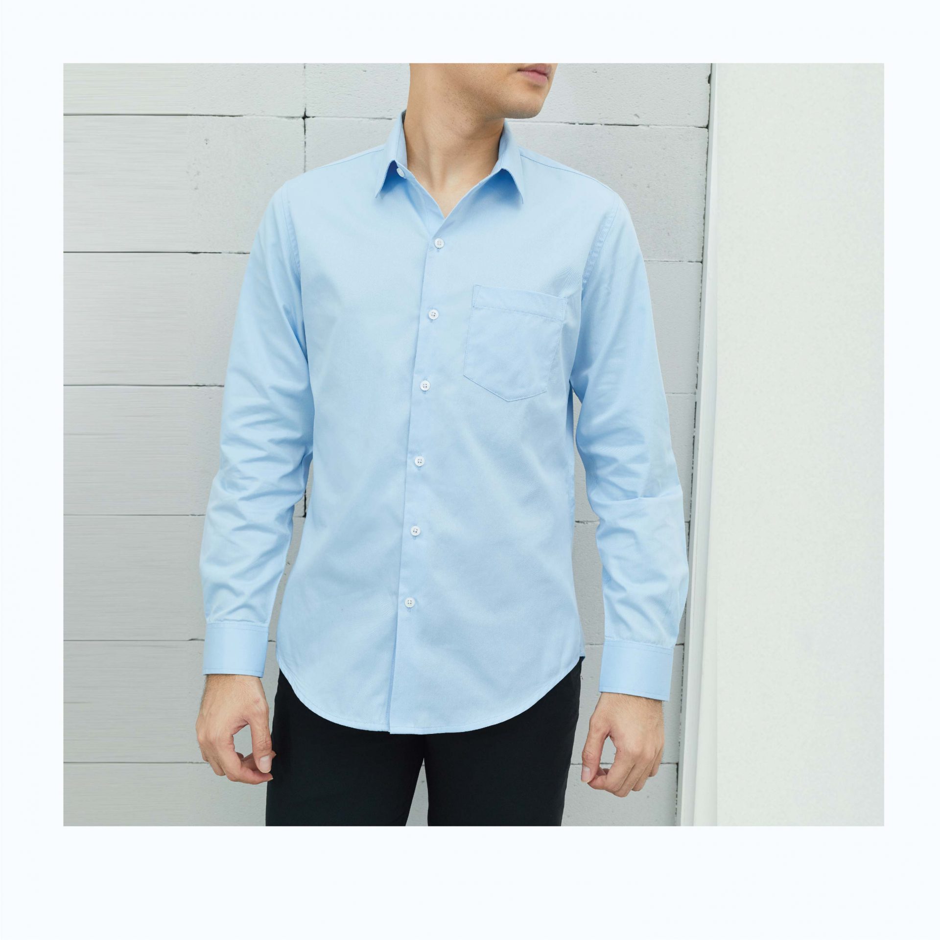 เสื้อเชิ้ตผู้ชายแขนยาว สีฟ้า #55001 - TFB WORKWEAR